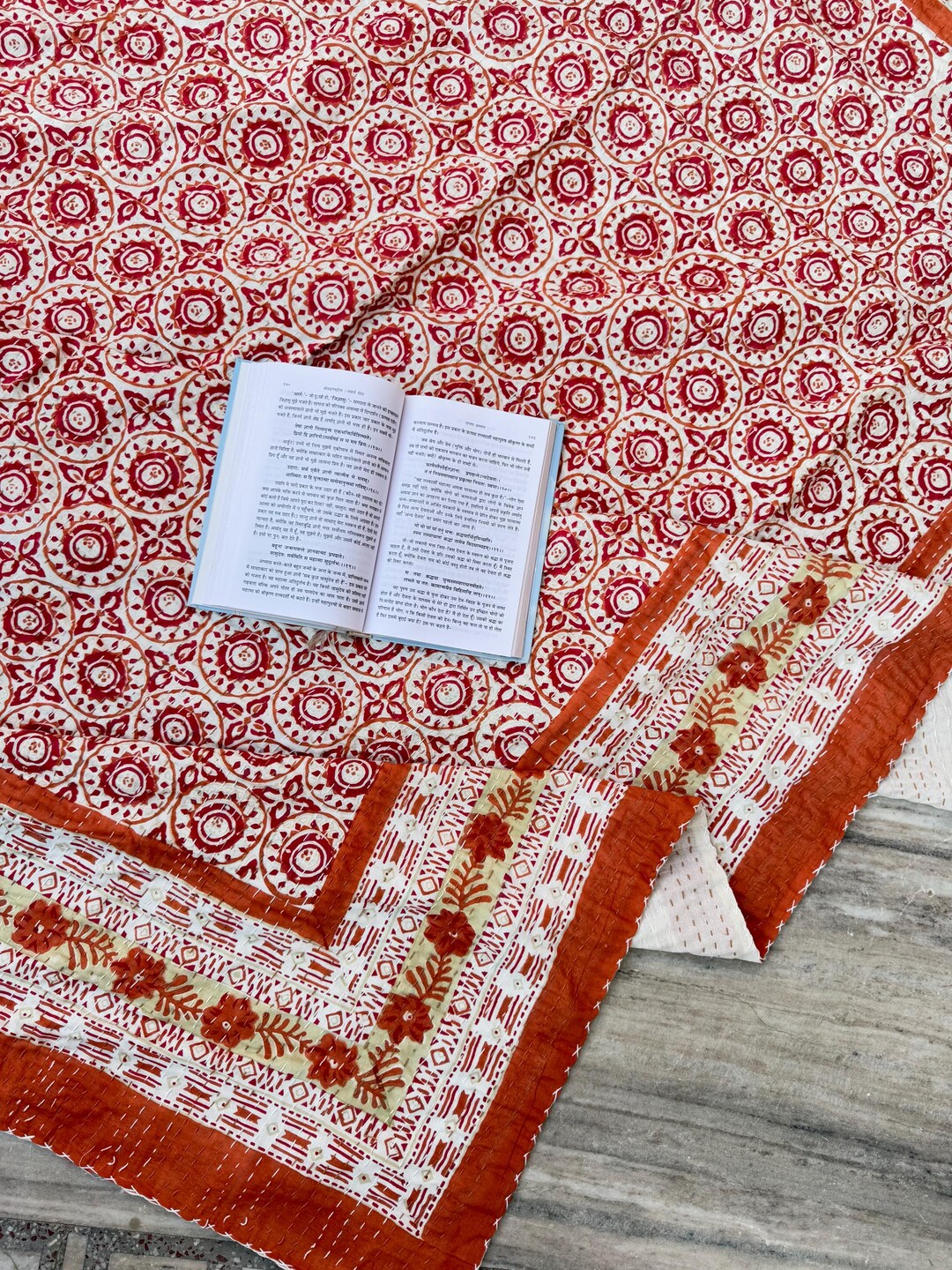 Indian Print Bedspreads, Kantha Bedcover, Cotton Throw Blanket ...