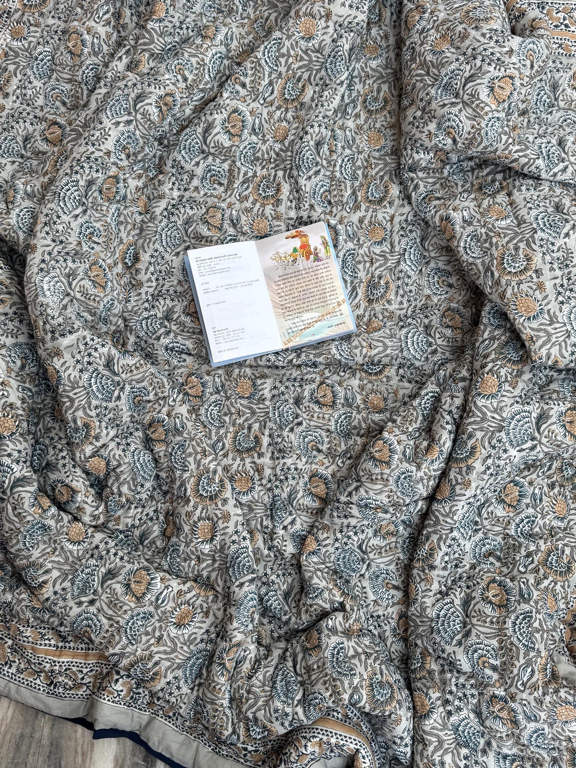 Queen Size Bohemian Cotton Quilt: Anokhi Block Print Bedspread - Etsy
