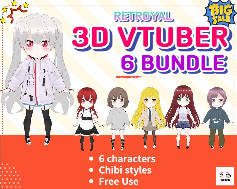 Premade 3D VTUBER Model / Chibi Styles / 6bundle / Female - Etsy