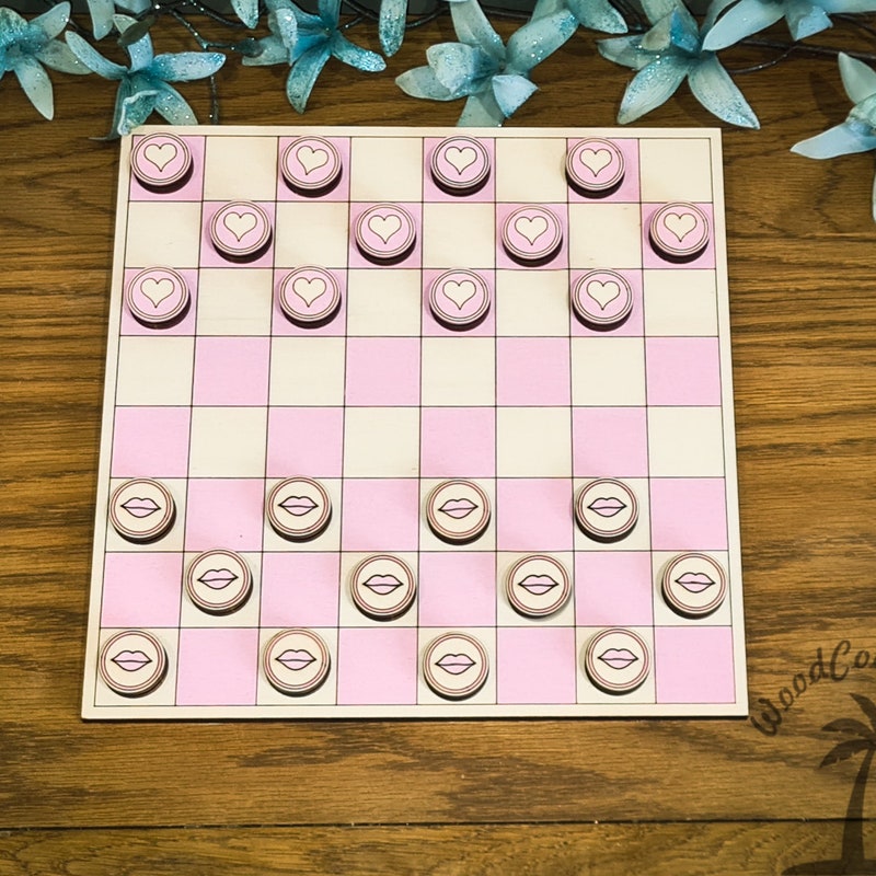 Checkers Board Game - Etsy