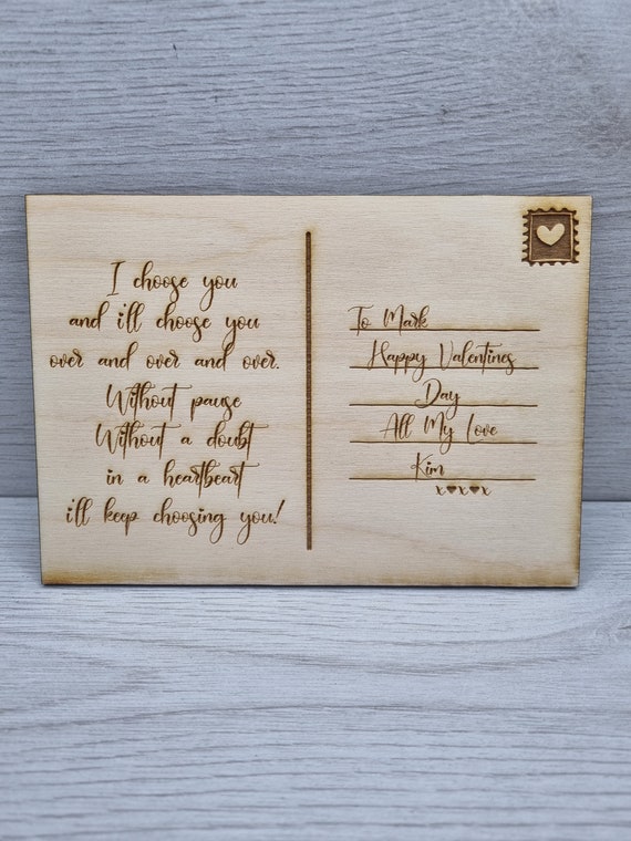Personalised Wooden Postcards Fun Gift Engraved Postcards | Etsy