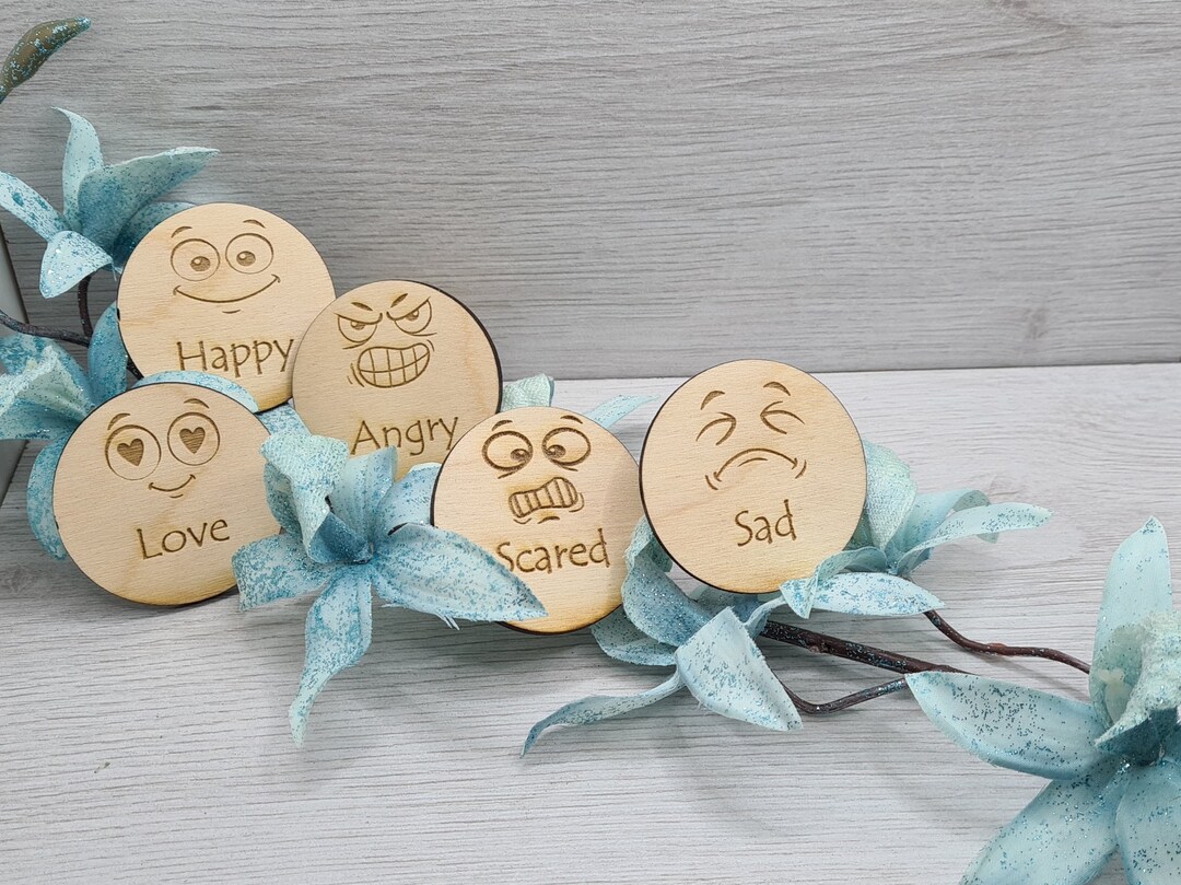 Emotions Coins | Wooden Coins | Preschool Learning | Educational Aid - Etsy