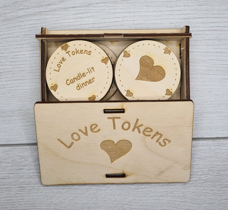 Wooden Love Tokens for Couples Anniversary or Valentines - Etsy