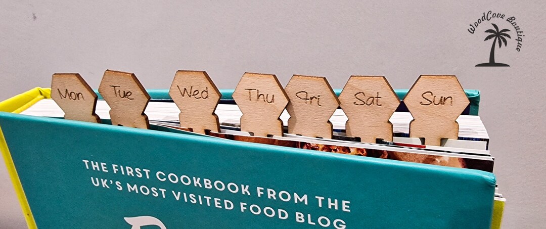 Reusable Day of the Week Meal Markers | Meal Planning Bookmarks ...