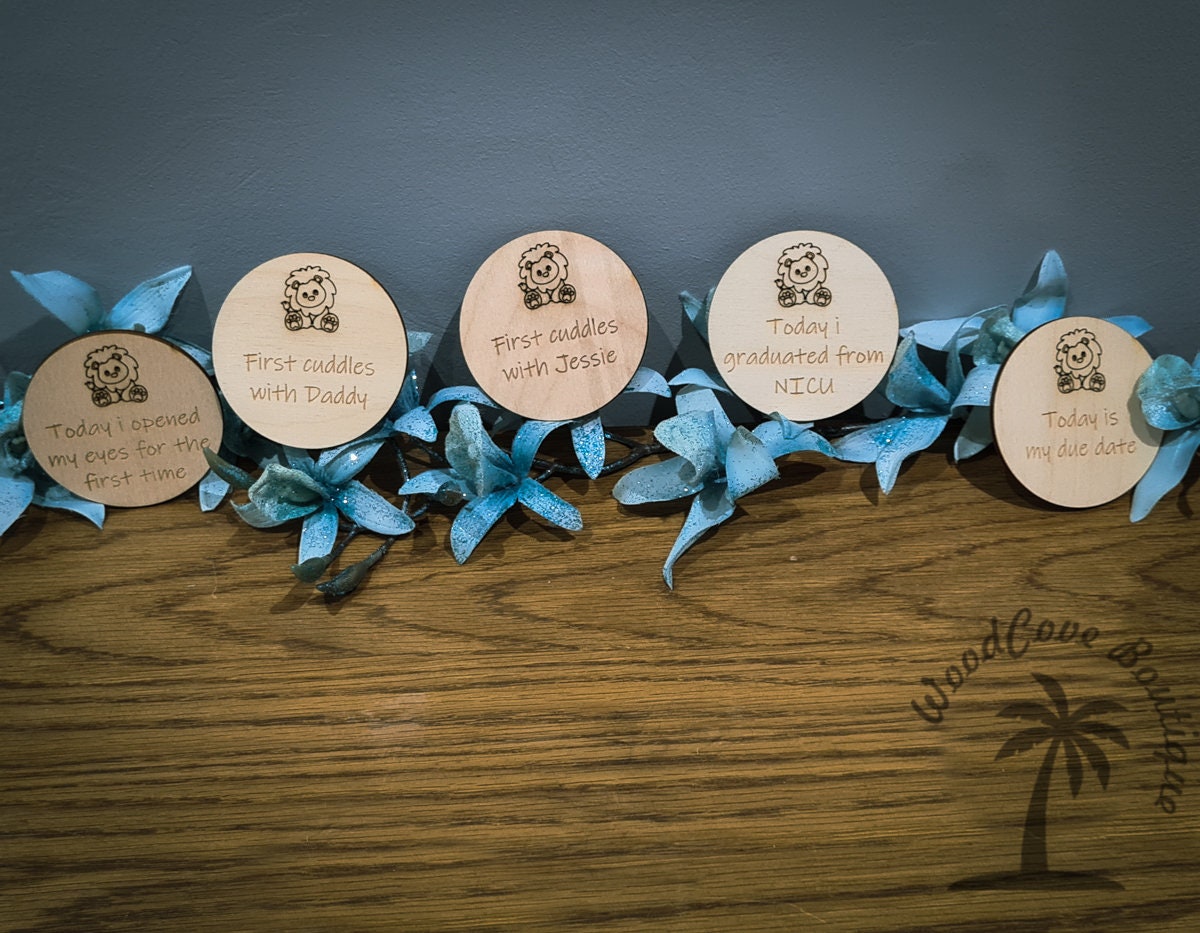 Preemie Baby Milestone Tokens New Born Baby Milestone Cards - Etsy