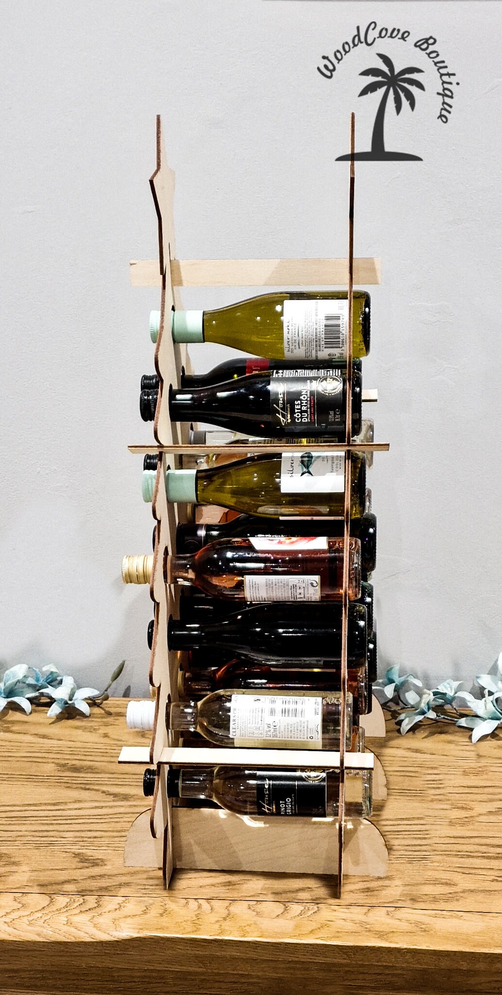 Personalised Miniature Wine Bottle Christmas Tree Advent | Miniature ...