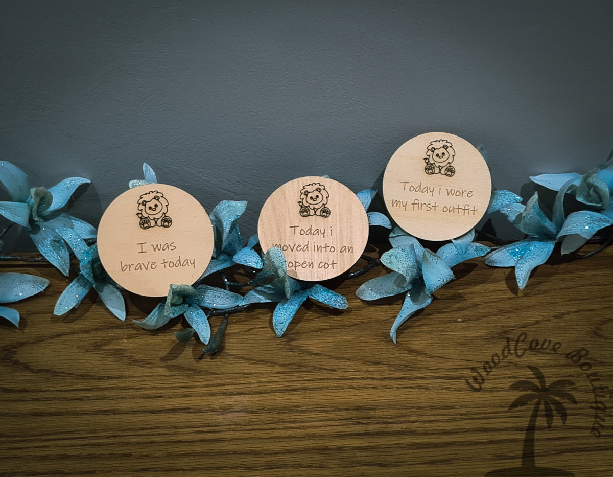 Preemie Baby Milestone Tokens New Born Baby Milestone Cards - Etsy