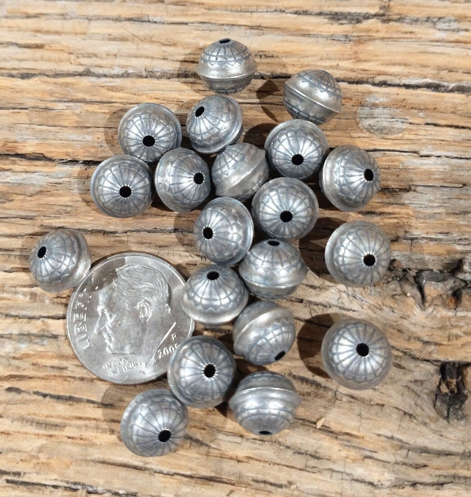 8 Mm Warm Patina NAVAJO BENCH BEADS Stamped Lot Charm Sterling - Etsy