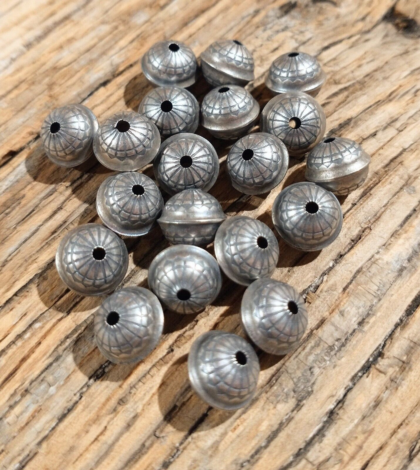 8 Mm Warm Patina NAVAJO BENCH BEADS Stamped Lot Charm Sterling - Etsy