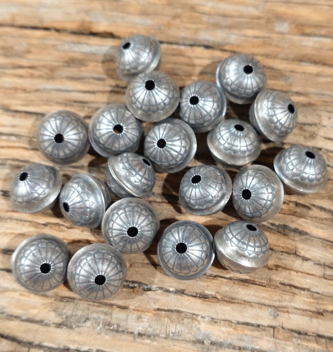 8 Mm Warm Patina NAVAJO BENCH BEADS Stamped Lot Charm Sterling - Etsy