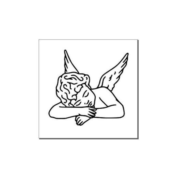 Cherub Resting Angel Design Cute Outline Embroidery Machine | Etsy