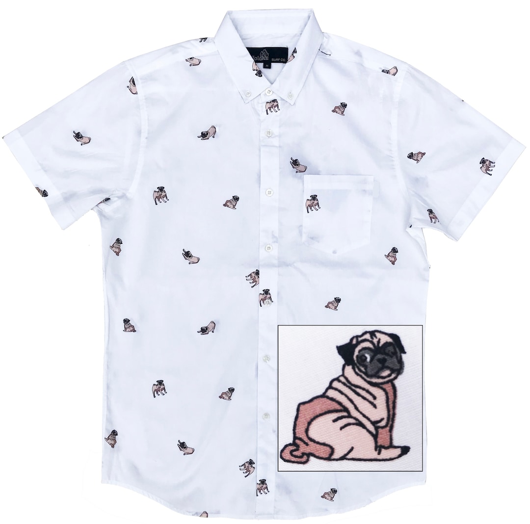 Molokai Pug Dog Button Down Shirt - Etsy