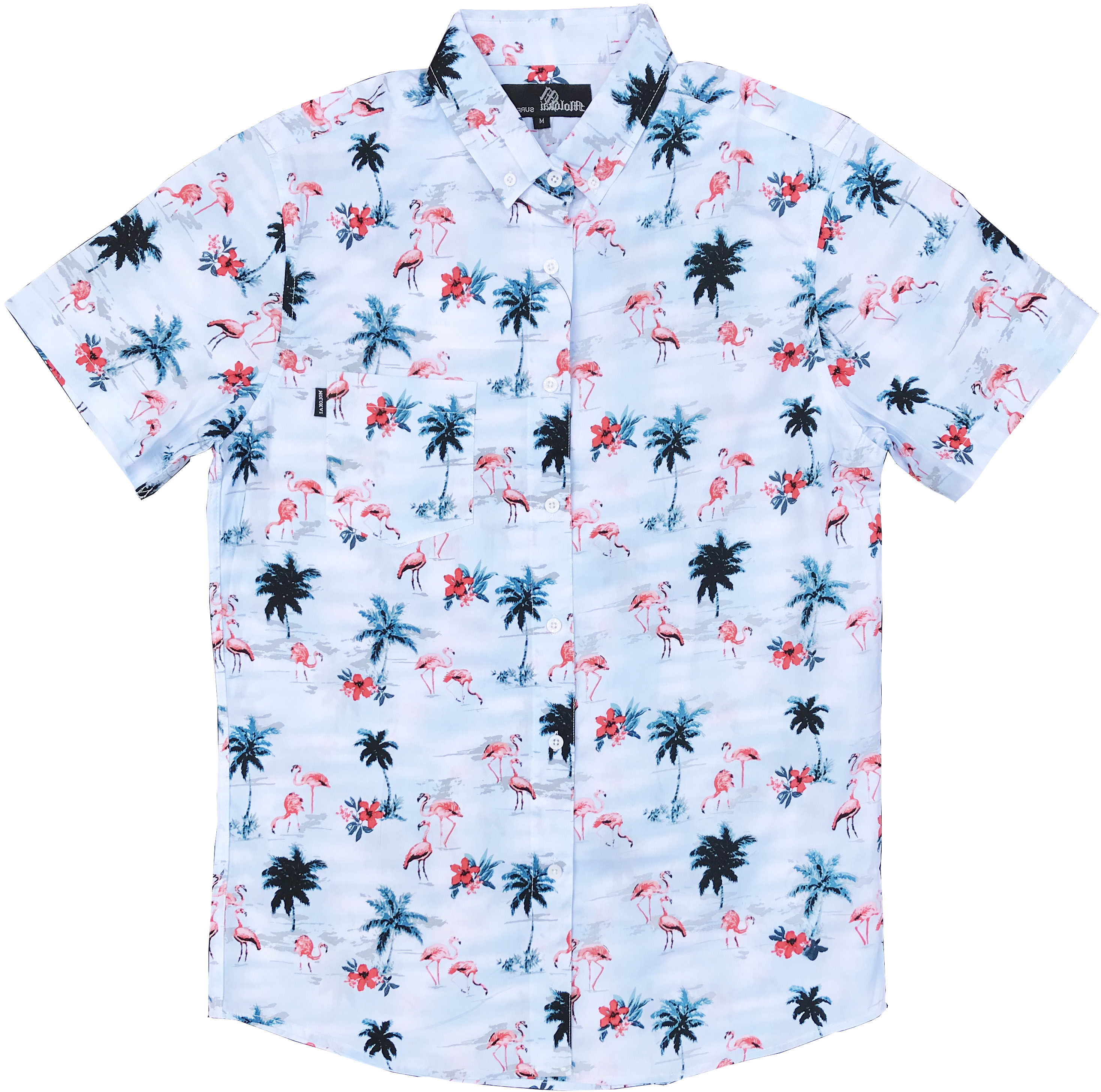 Molokai Flamingo and Palms Button Down Shirt - Etsy