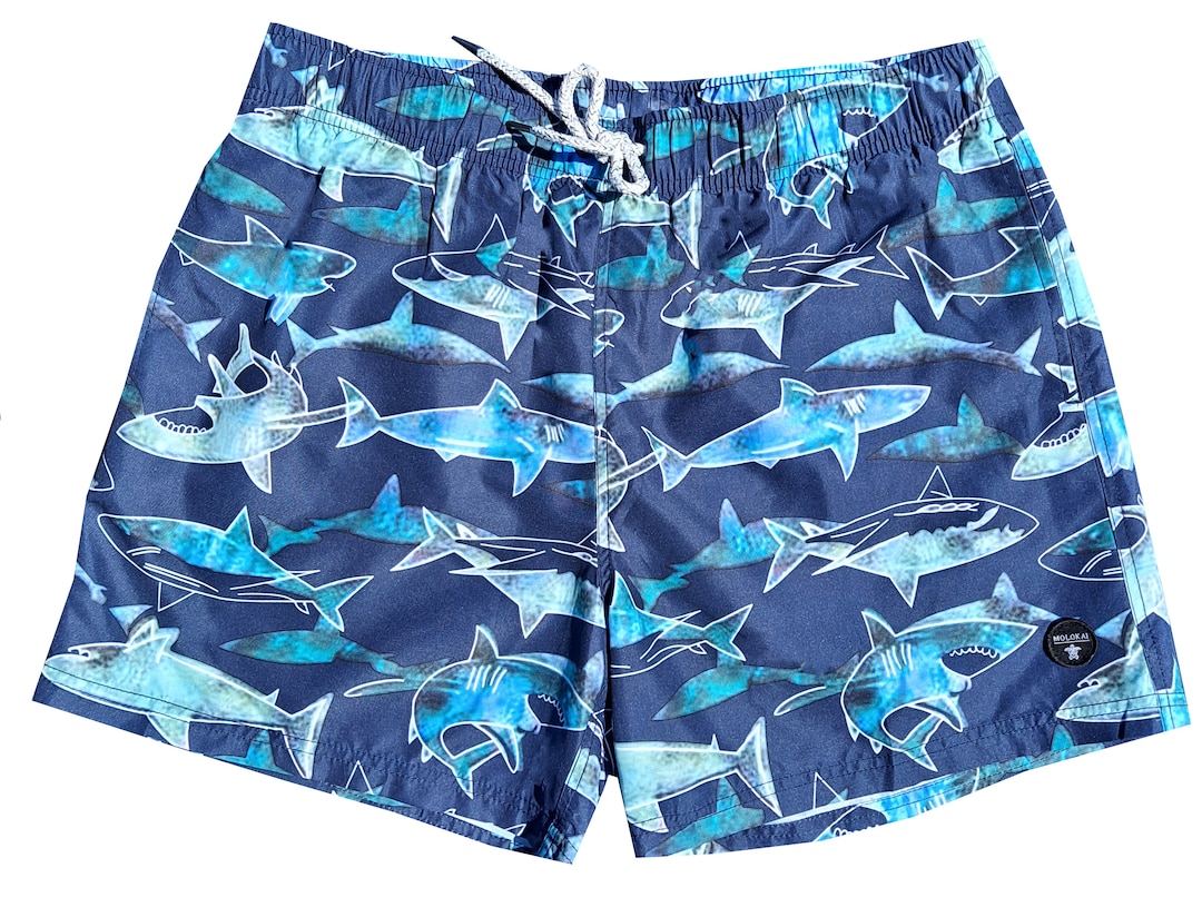 Molokai Shark Bait Swim Trunks - Etsy