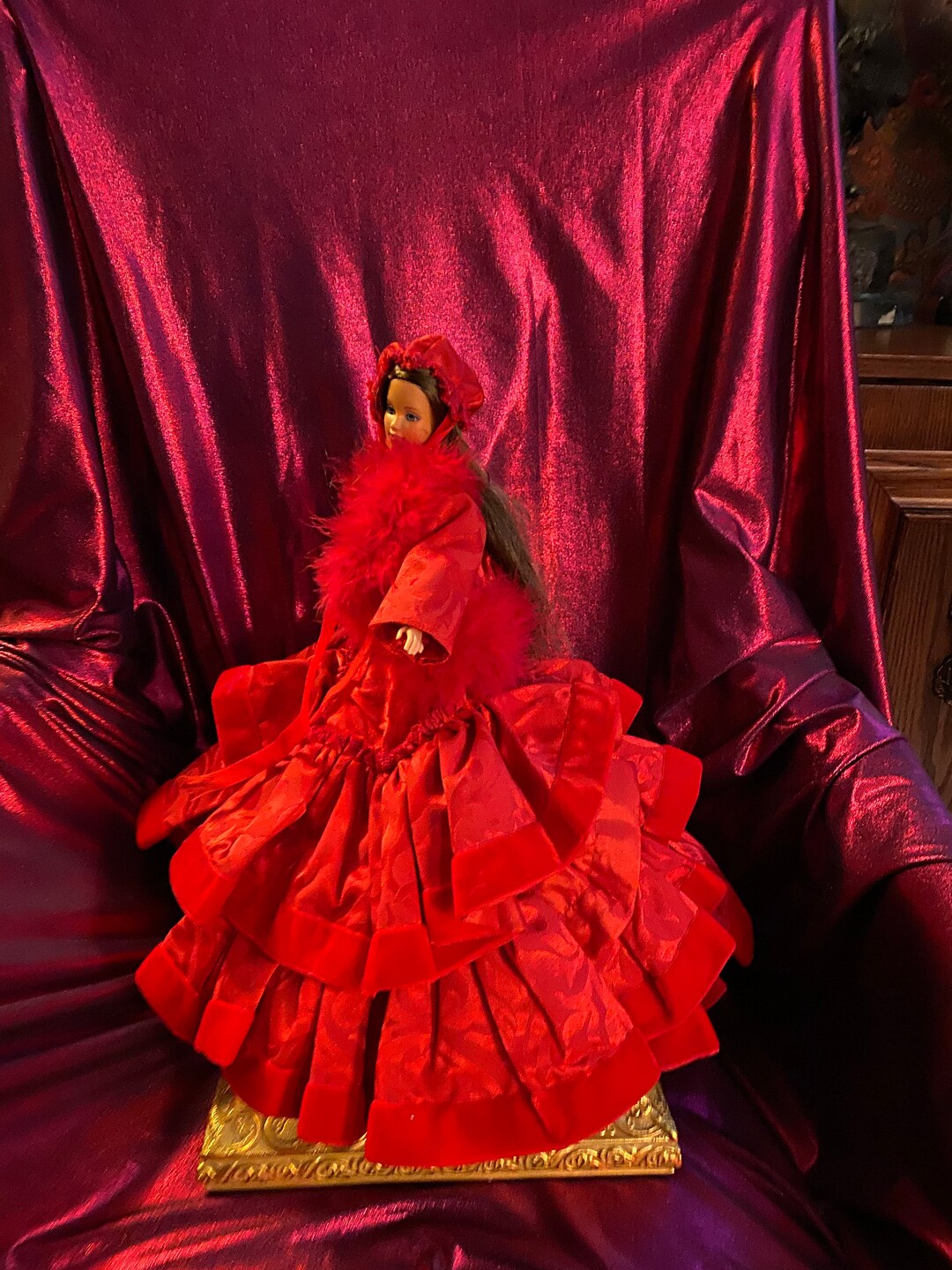 Beautiful Red Doll Dress - Etsy