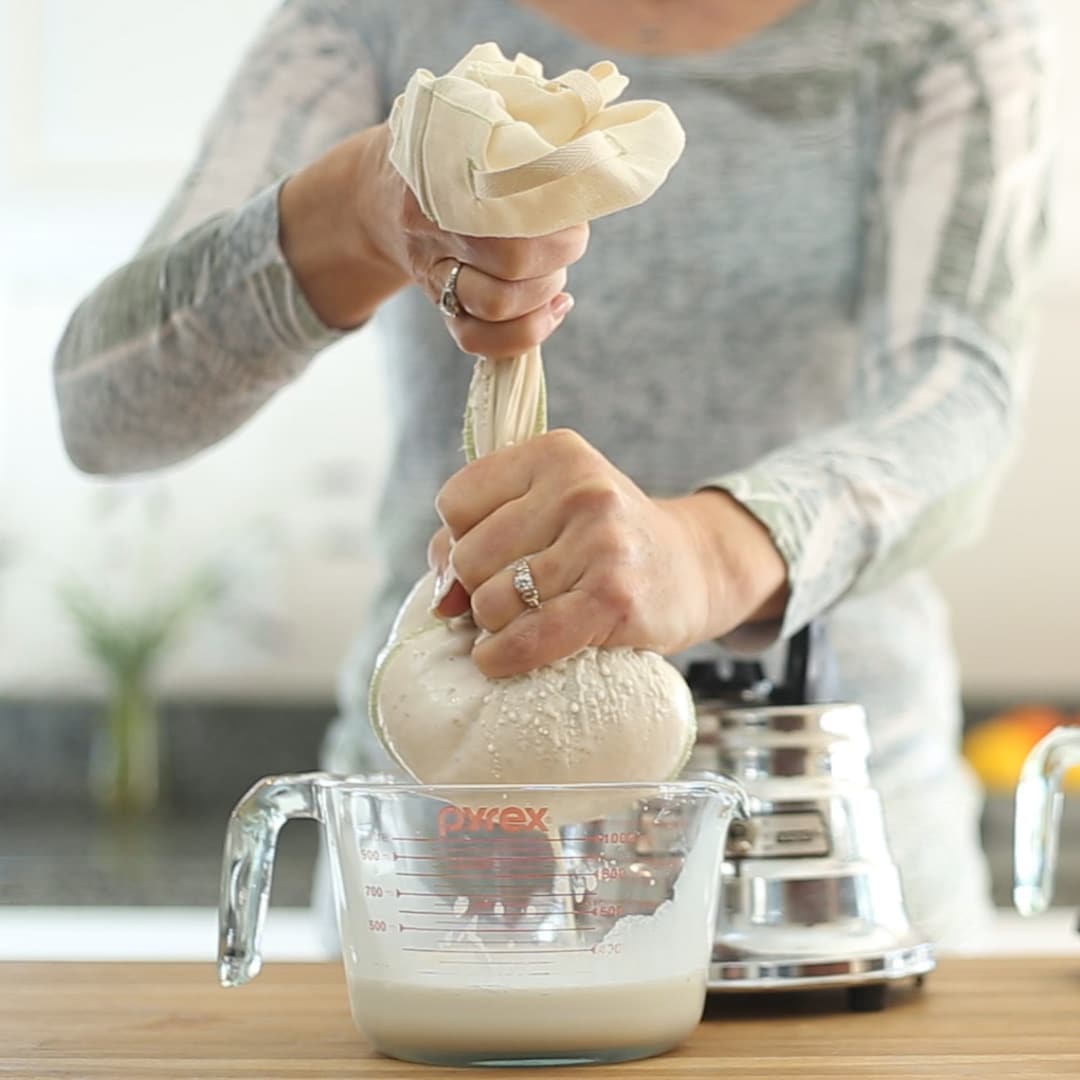 Organic Cotton Straining Bag: Reusable Filter for Nut Milk, Coffee, Tea ...