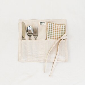 Organic Cotton Utensil Wrap (3 PACK) -- All-in-one Napkin and Utensil ...