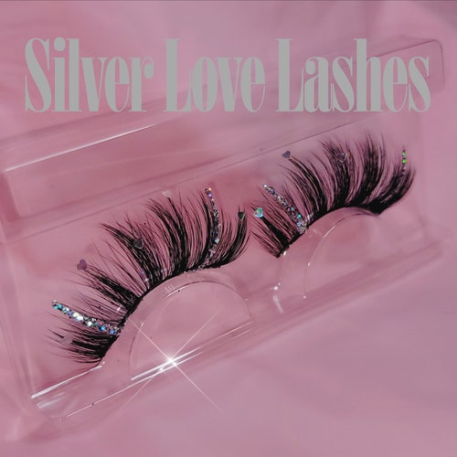 SUGARBABY Silver Glitter Color Lashes White Color Lashes - Etsy
