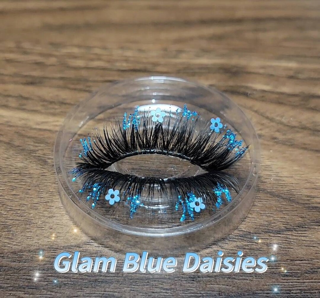 Glam Blue Daisy Lashes - Etsy