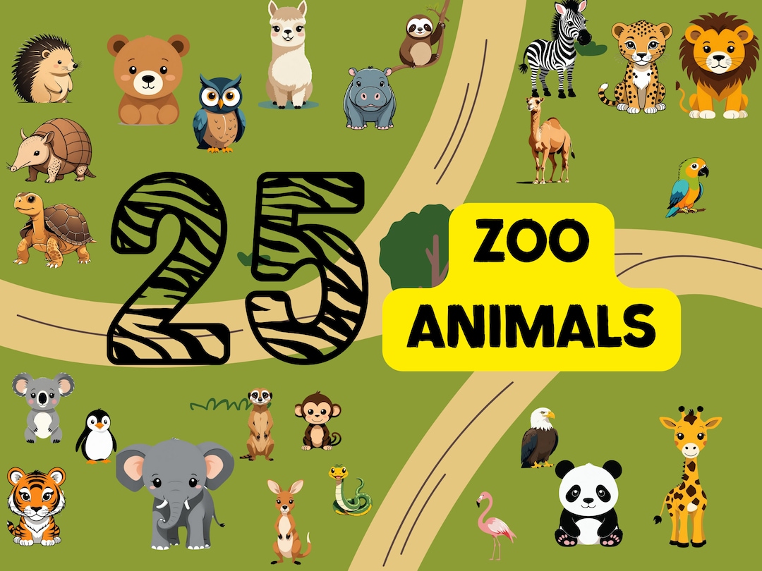Zoo Animal Png, Zoo Animal Clip Art, Safari Animals Png, Safari Animal ...