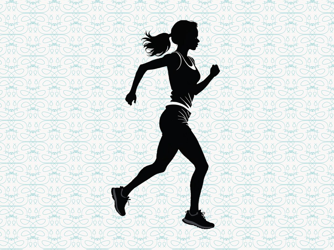 Runner Girl Silhouette Png, Runner Png, Girl Running Png, Girl Running ...