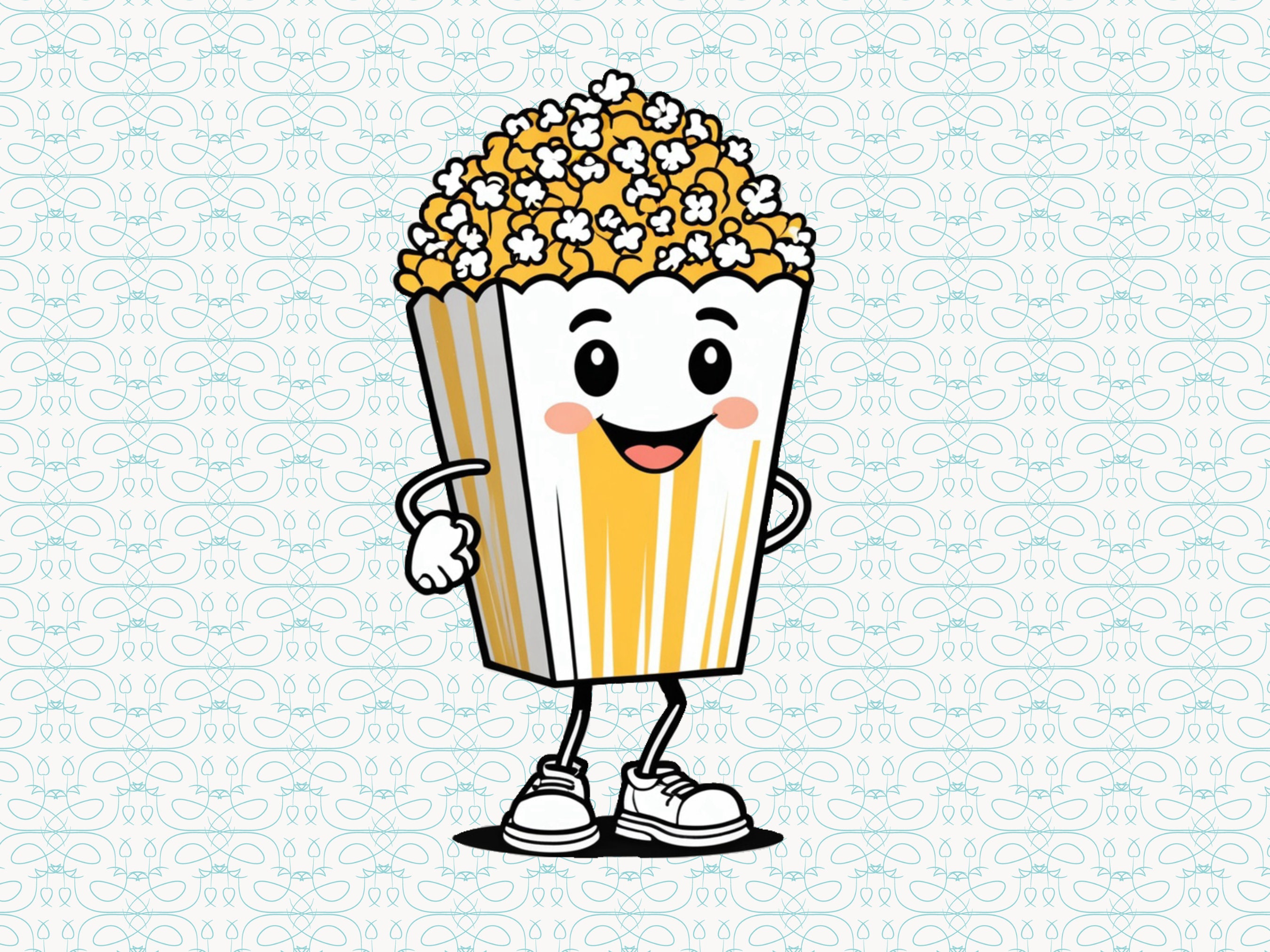 Cartoon Popcorn Png, Kawaii Popcorn Png, Walking Popcorn Png, Popcorn ...