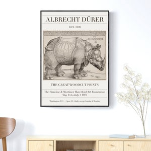 Albrecht Dürer Rhinoceros Poster Print, Wildlife Exhibition Poster ...