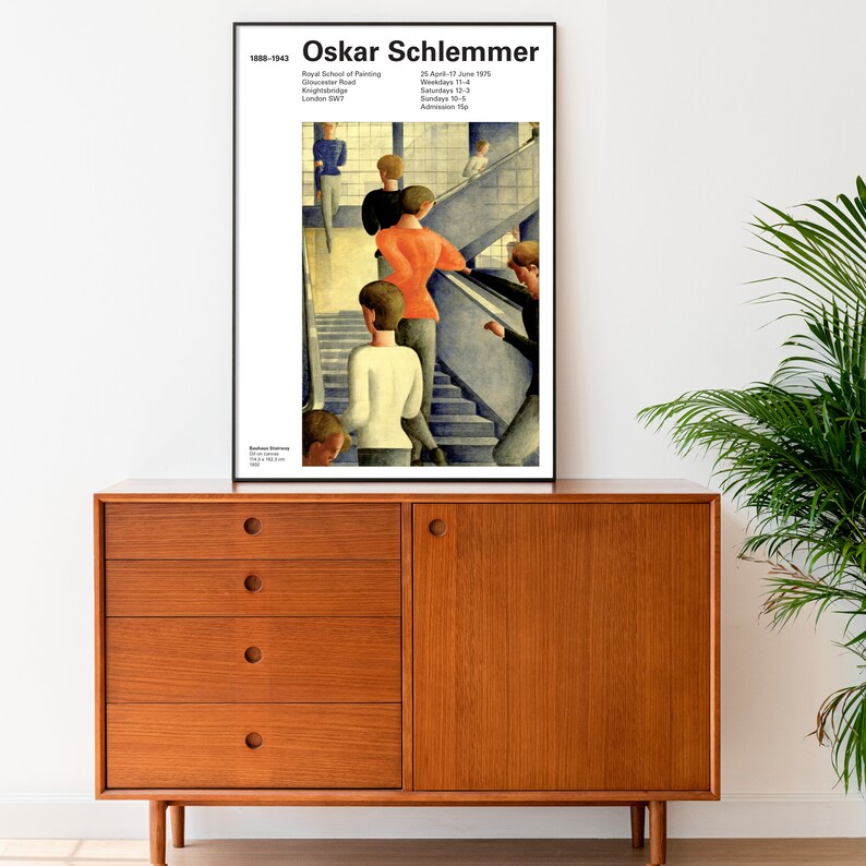 Bauhaus Art, Oskar Schlemmer Exhibition Poster, Vintage Bauhaus Poster ...