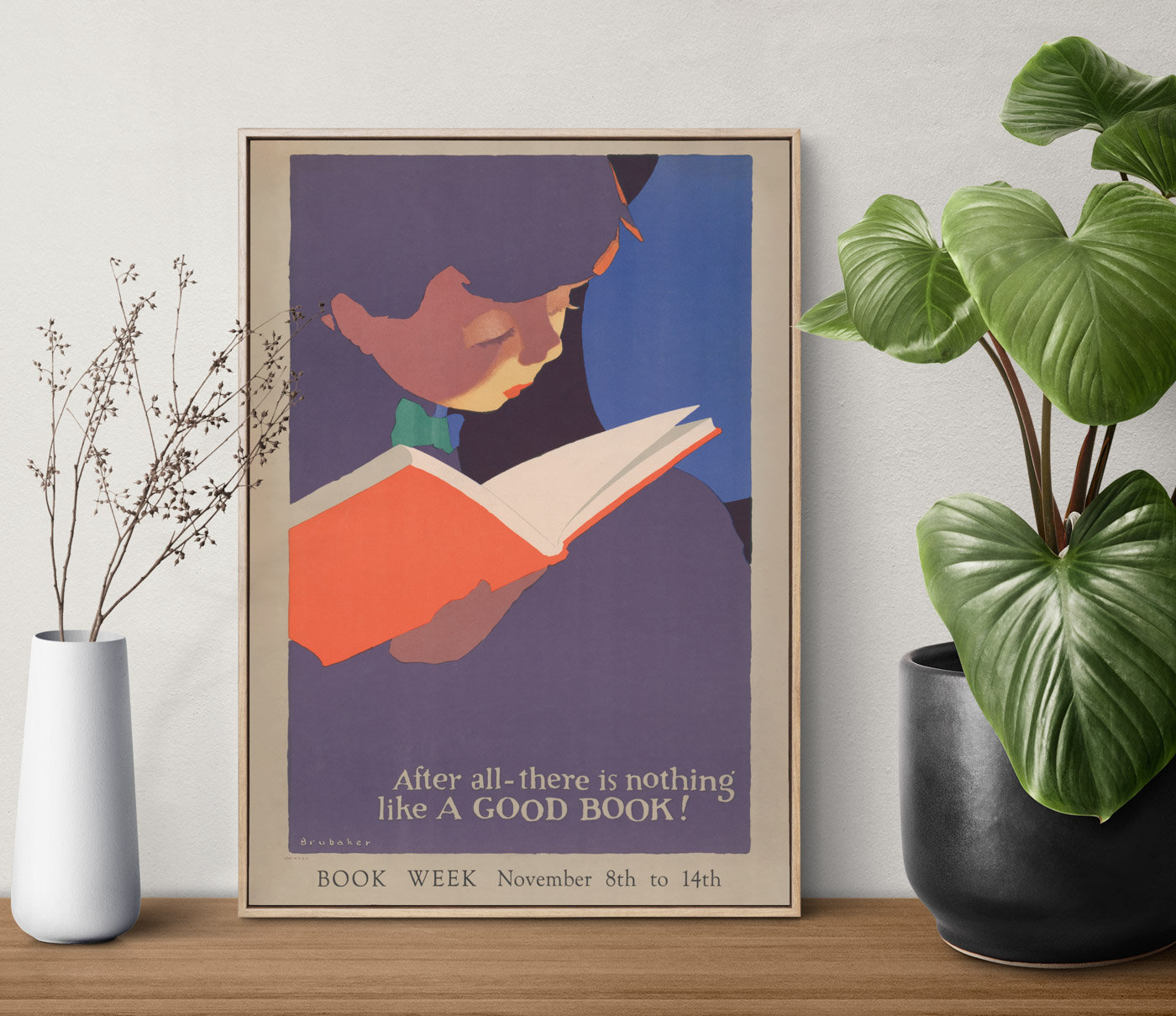 Book Week Poster, Vintage Advertising Print, USA 1920s Print, Unique ...