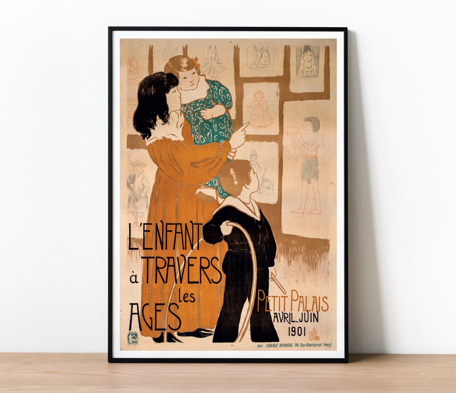 Art Nouveau Poster, Children Through the Ages by Clémentine-hélène ...