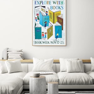 National Book Week Poster, Ideal Gift for Book Lover or Avid Reader ...