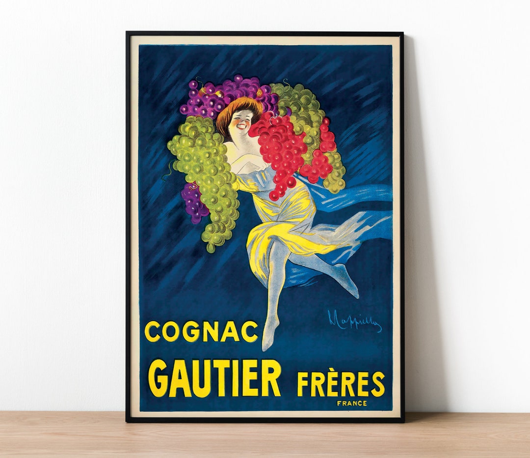 Classic 1907 French Cognac Advertising Poster, Art Nouveau Design BY ...