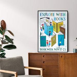 National Book Week Poster, Ideal Gift for Book Lover or Avid Reader ...
