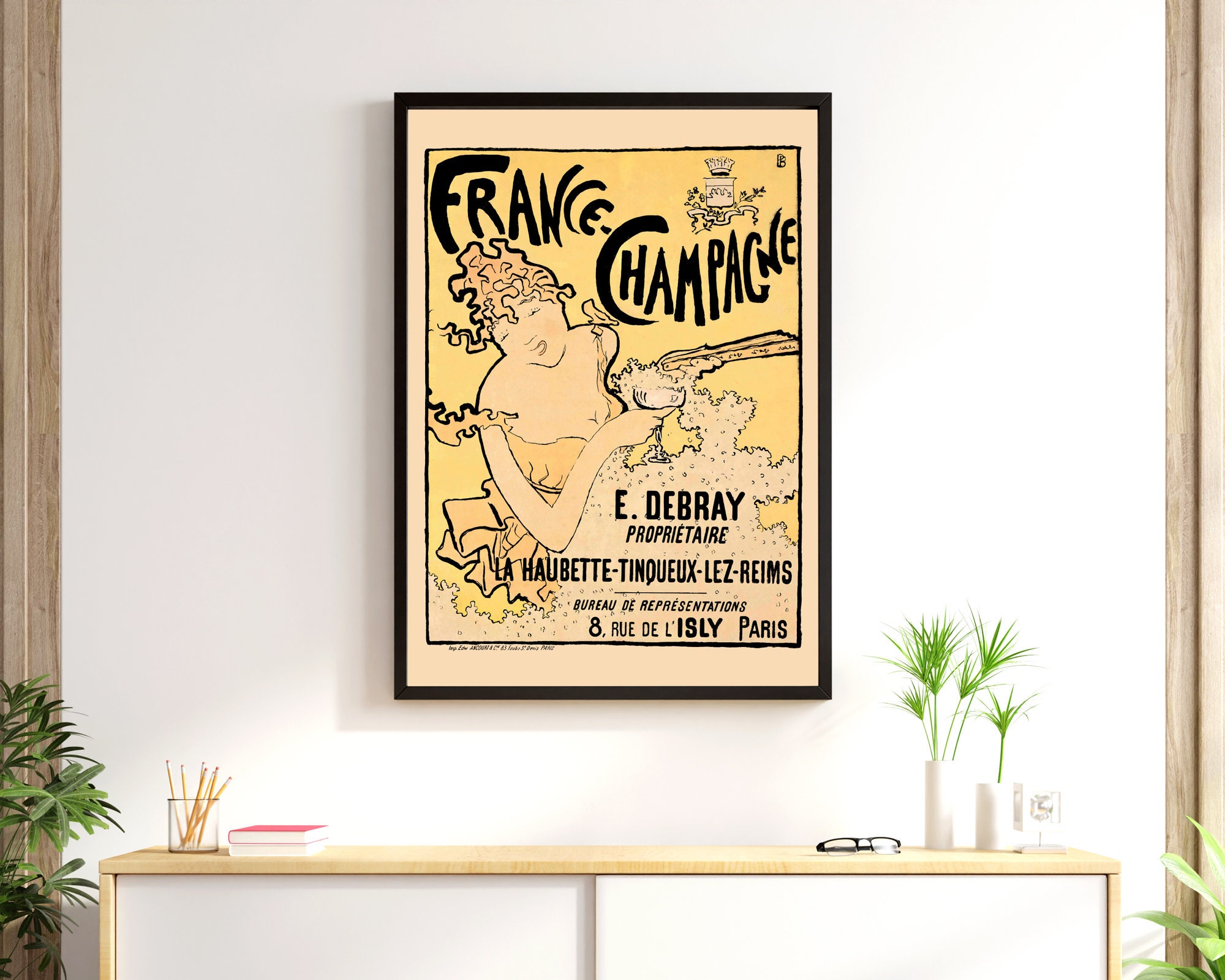 Champagne Poster Ad, Pierre Bonnard, Vintage Food & Drink Poster ...