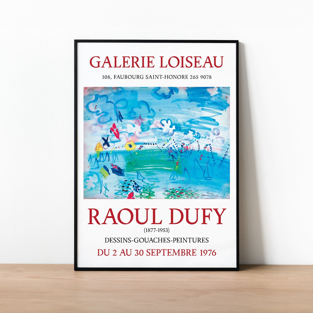 Raoul Dufy 1976 Regatta at Cowes Poster, Vintage French Art Exhibition ...