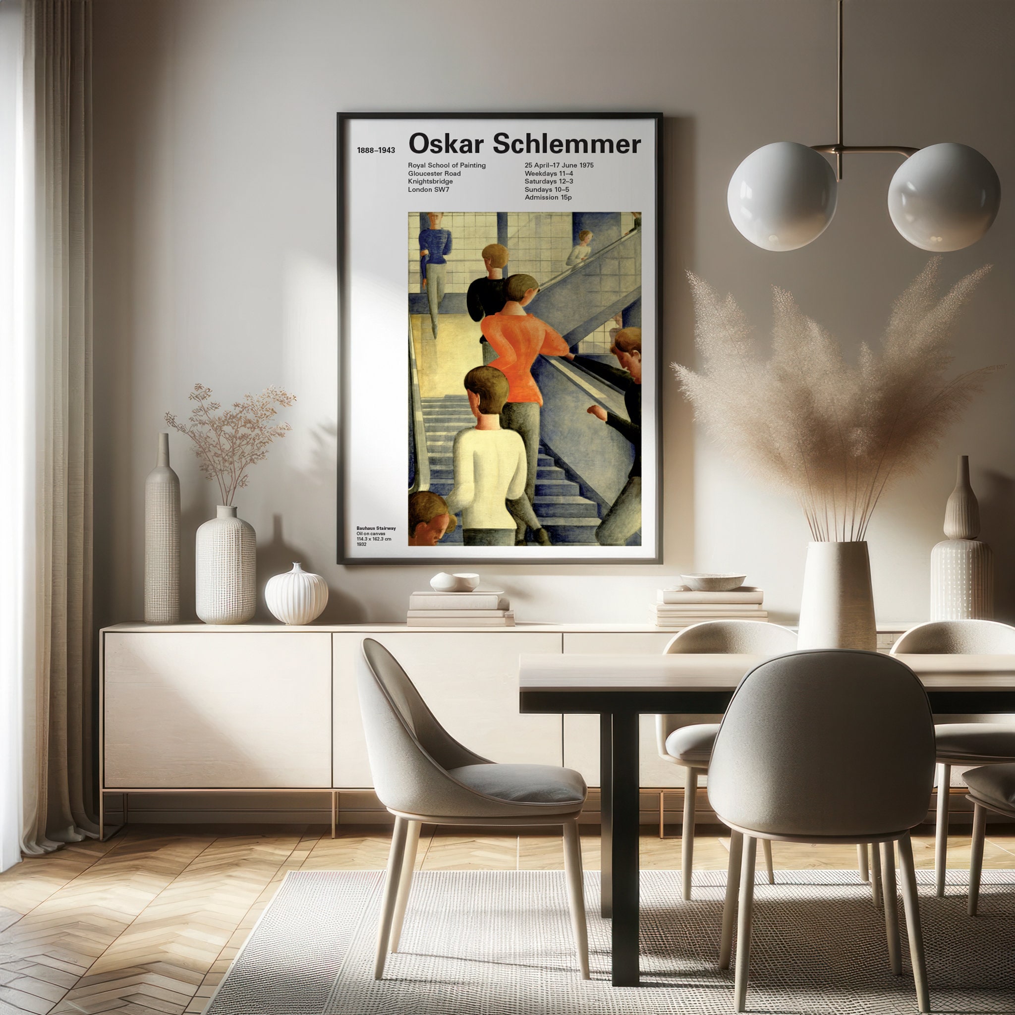 Bauhaus Art, Oskar Schlemmer Exhibition Poster, Vintage Bauhaus Poster ...