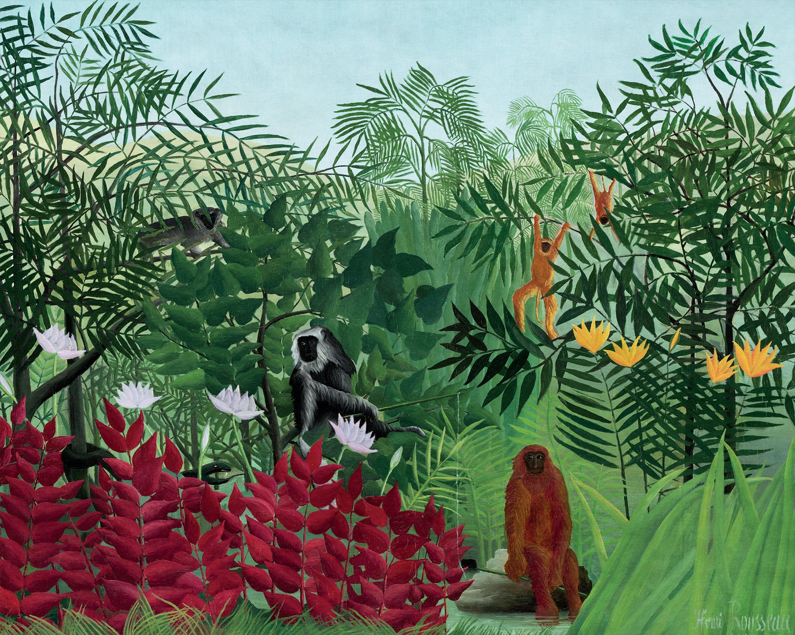 Henri Rousseau Print, Tropical Forest With Monkeys, Museum Exhibition ...