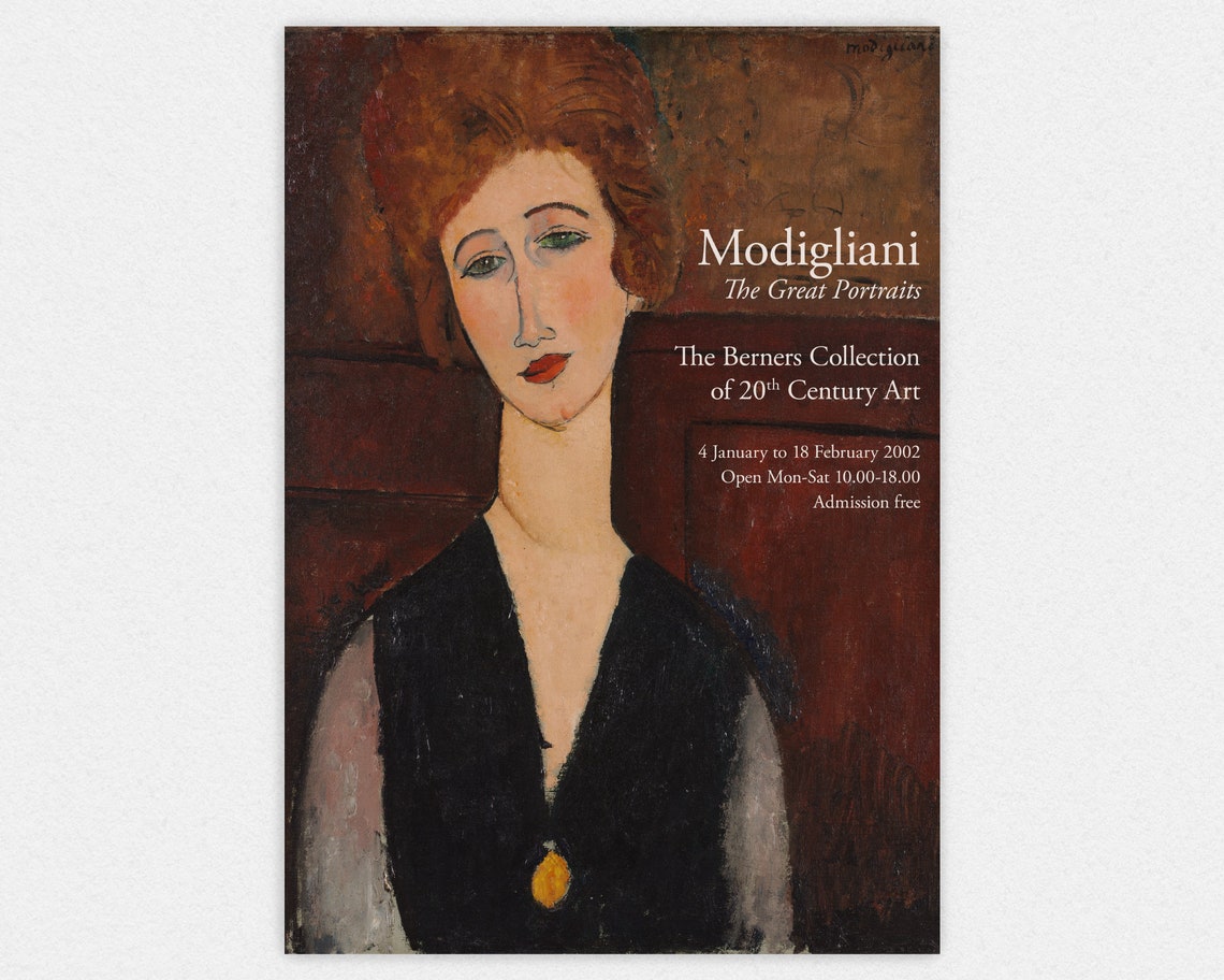 Amedeo Modigliani Exhibition Poster Gallery Quality Print Portrait ...