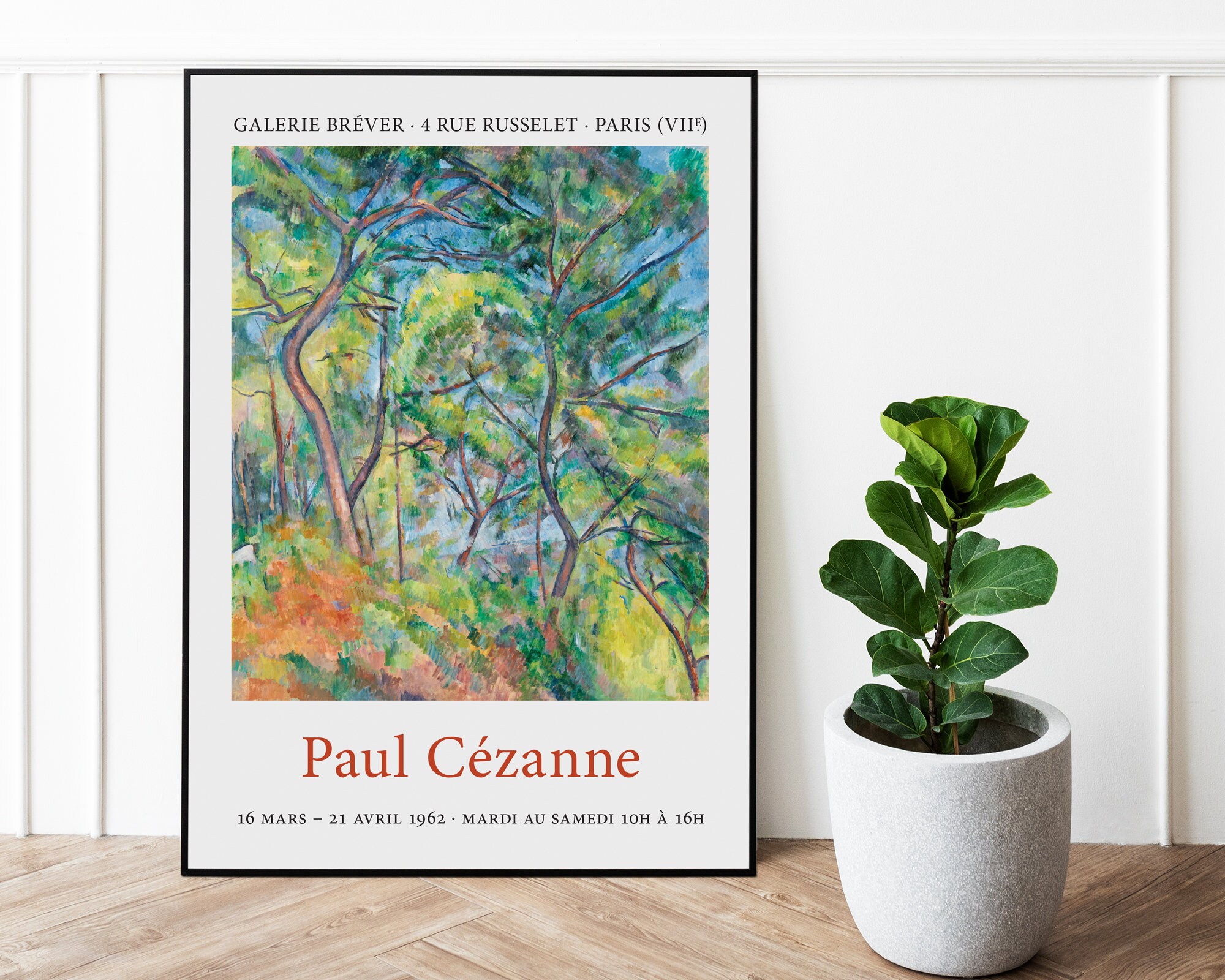 Cézanne Exhibition Poster, Paul Cezanne Trees Print, Impressionism ...