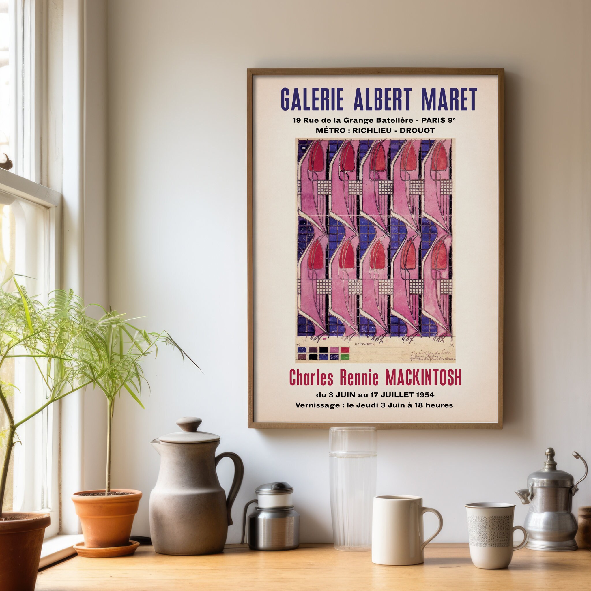 Charles Rennie Mackintosh Print, Tulip and Lattice Exhibition Poster ...