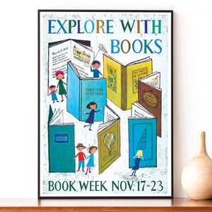 National Book Week Poster, Ideal Gift for Book Lover or Avid Reader ...