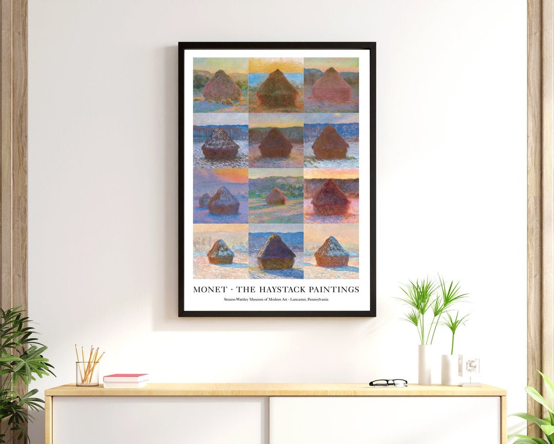 Claude Monet Haystacks Exhibition Poster - Museum Quality Print ...