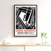 Edward Wadsworth Exhibition Poster, Vorticist Print, Black and White ...