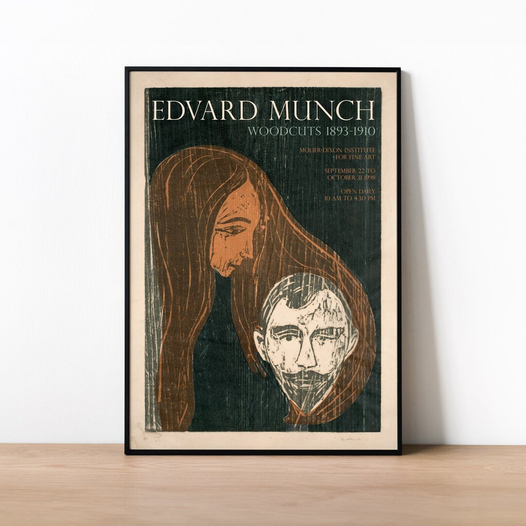 Edvard Munch Poster, Gift for Art Lover, Woodcut Print Exhibition ...