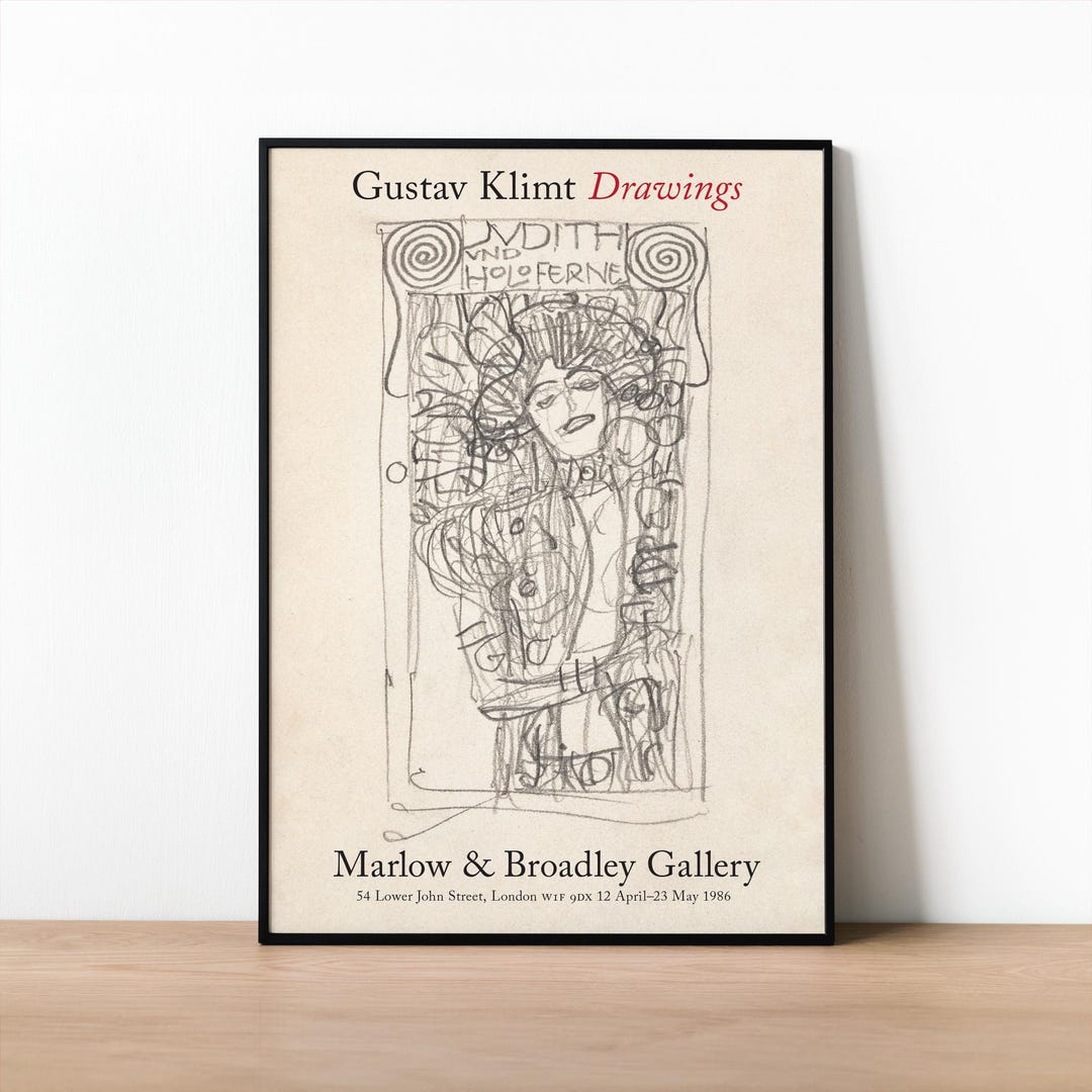 Gustav Klimt Judith Und Holofernes Poster: Vienna Secessionist Drawing ...