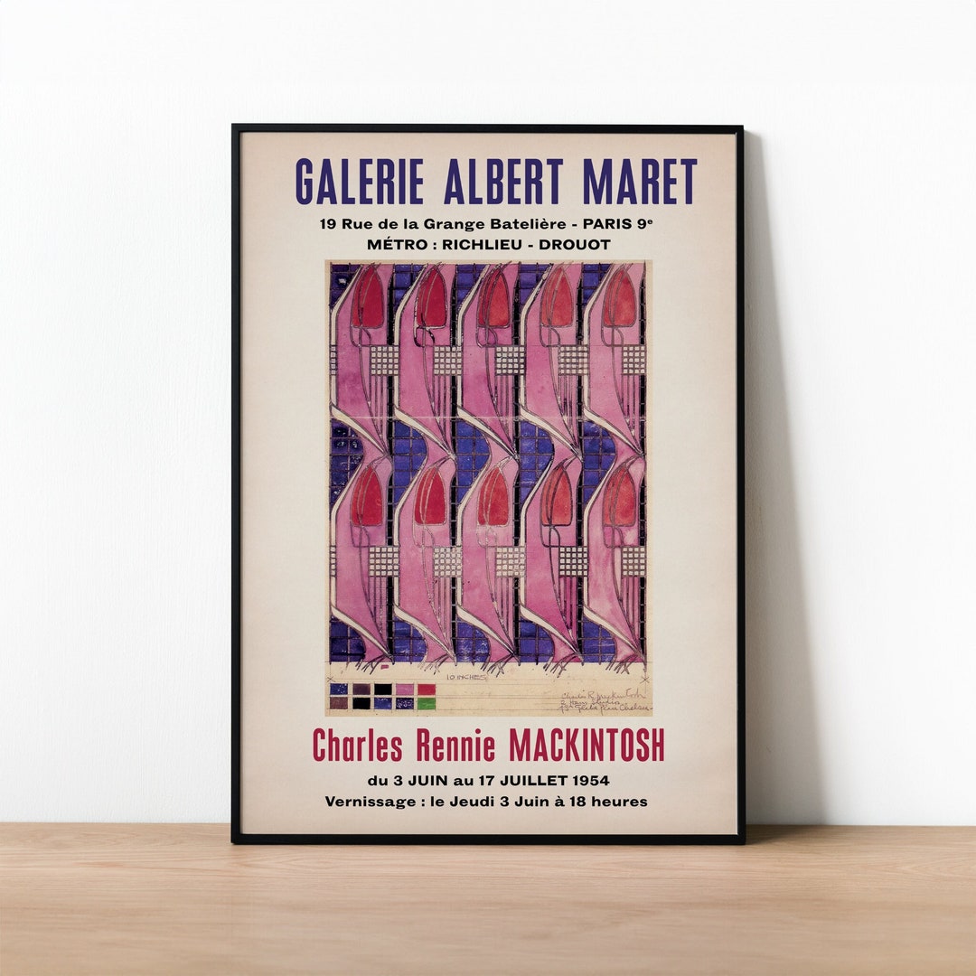 Charles Rennie Mackintosh Print, Tulip and Lattice Exhibition Poster ...