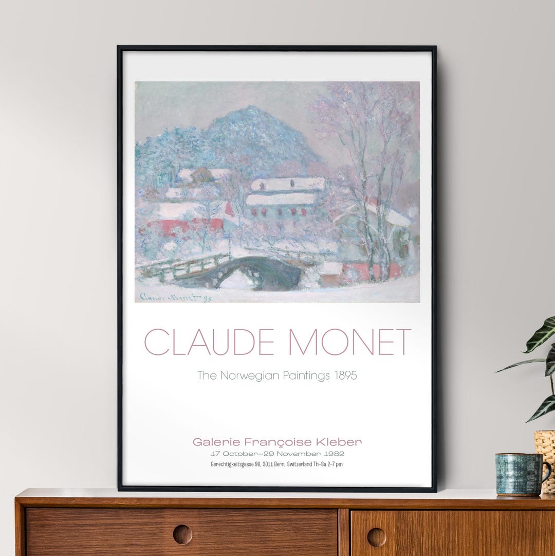 Claude Monet Sandvika, Norway Poster – Impressionist Winter Landscape ...