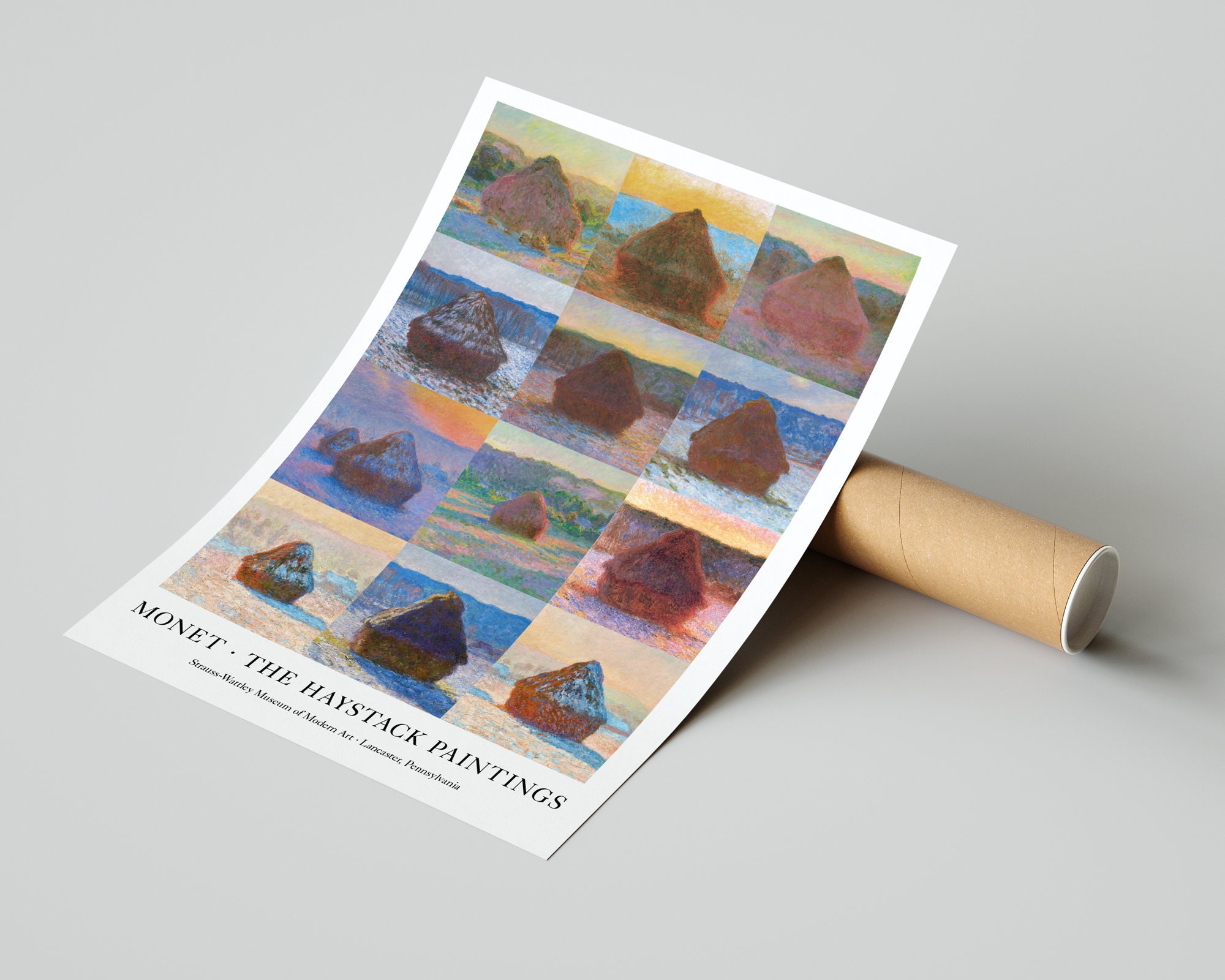 Claude Monet Haystacks Exhibition Poster - Museum Quality Print ...