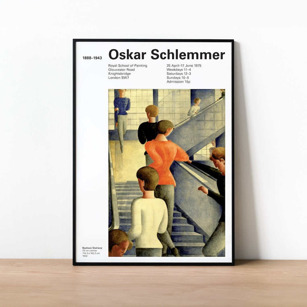 Bauhaus Art, Oskar Schlemmer Exhibition Poster, Vintage Bauhaus Poster ...