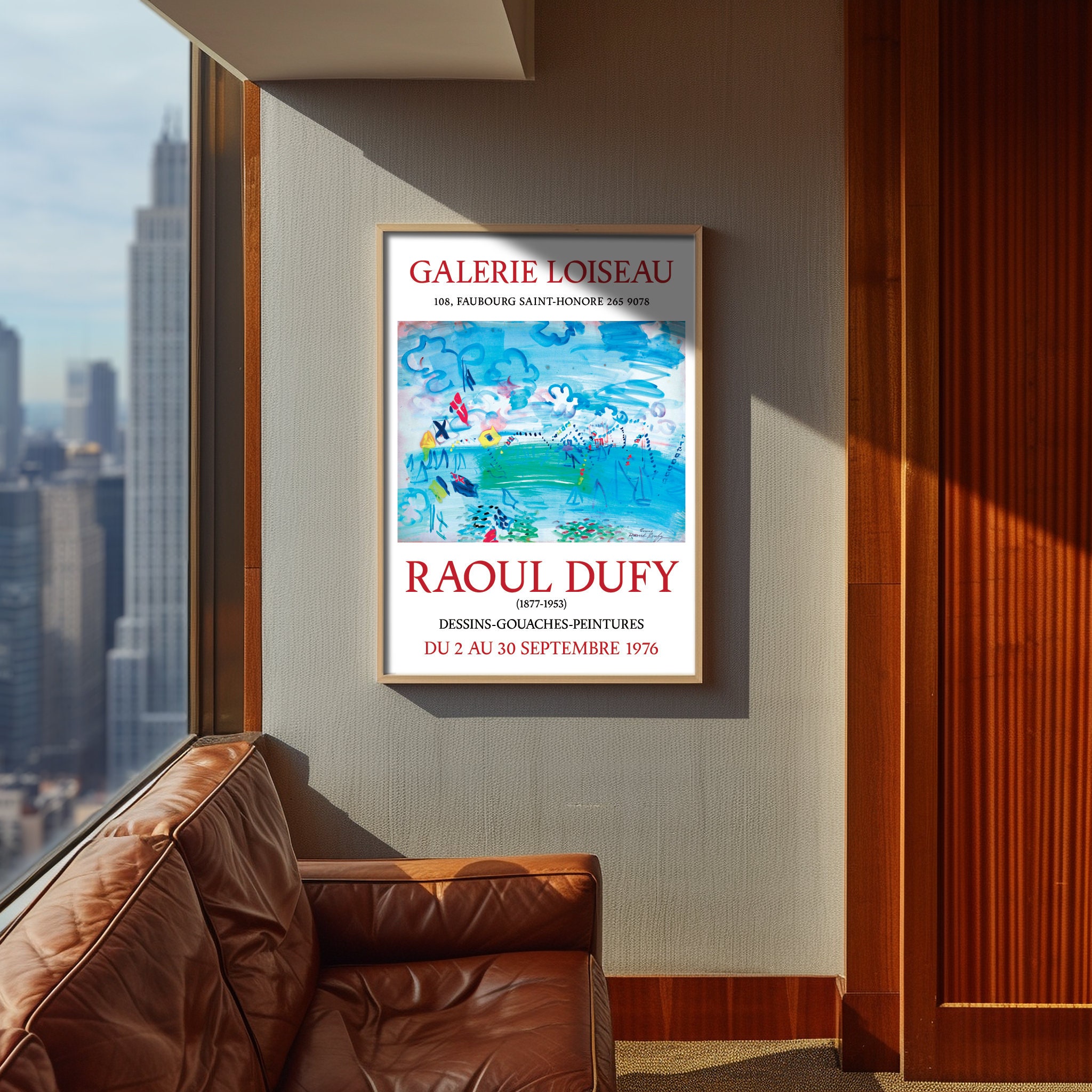 Raoul Dufy 1976 Regatta at Cowes Poster, Vintage French Art Exhibition ...